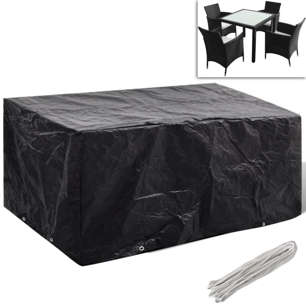 vidaXL Garden Furniture Cover 4 Person Poly Rattan Set 8 Eyelets 180 x ...