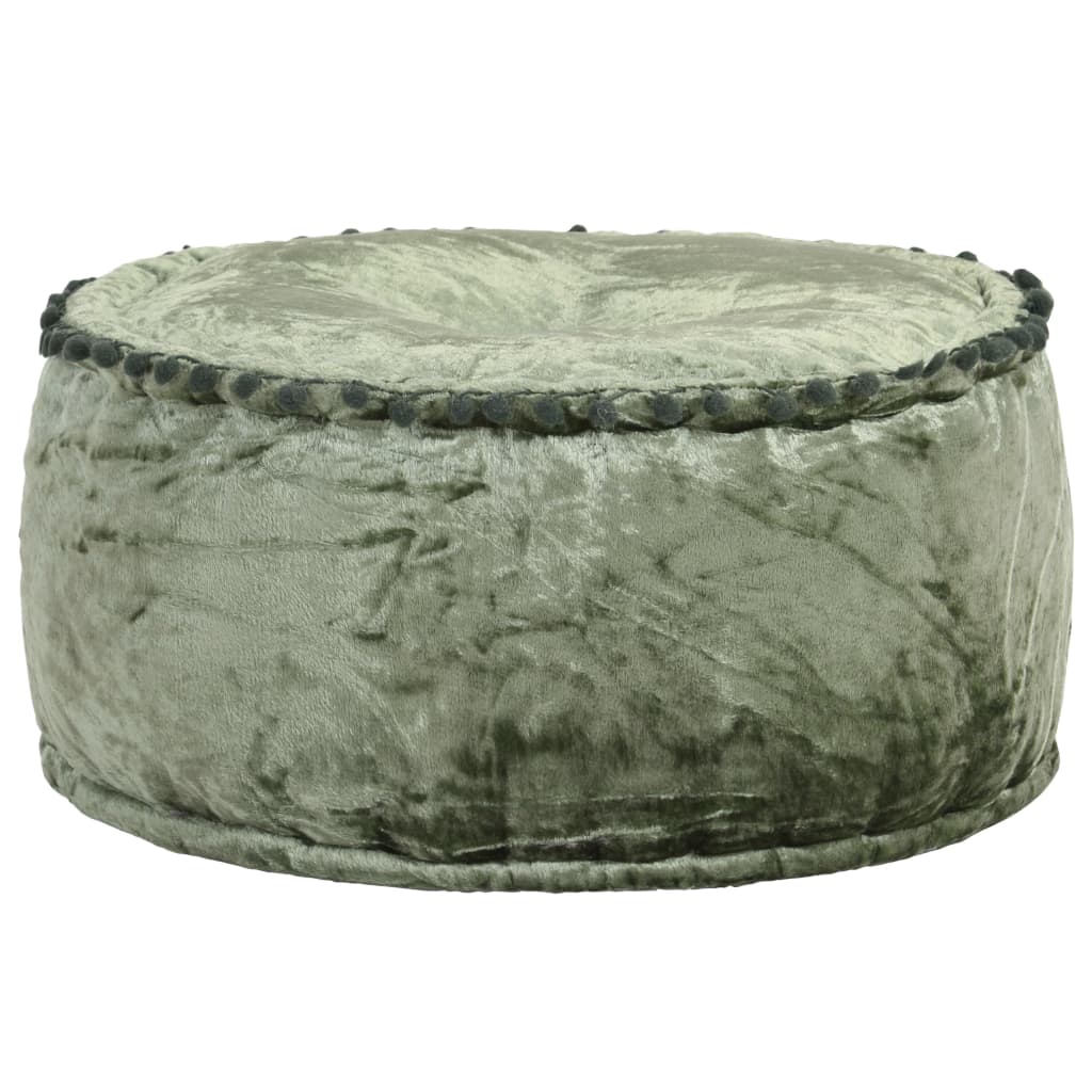 vidaXL Round Pouffe Velvet 40x20 cm Green | vidaXL.com.au
