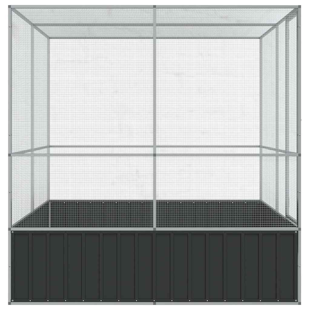 vidaXL Aviary Silver 211x207x212 cm Steel | vidaXL.com.au