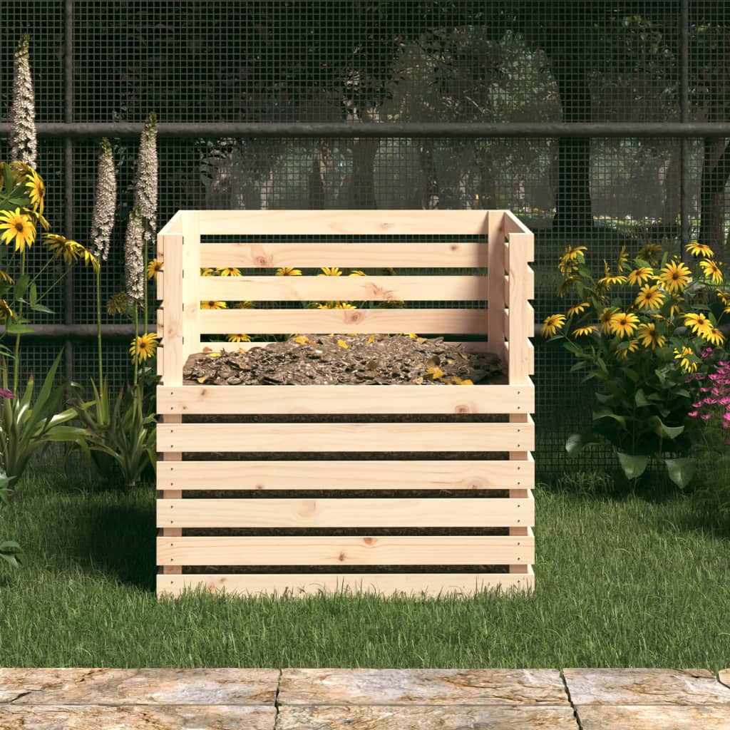 vidaXL Composter 80x80x78 cm Solid Wood Pine | vidaXL.com.au