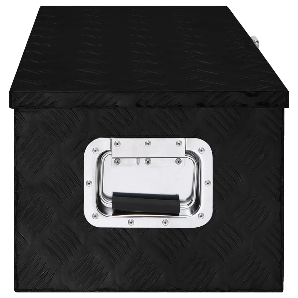 vidaXL Storage Box Black 80x39x30 cm Aluminium | vidaXL.com.au