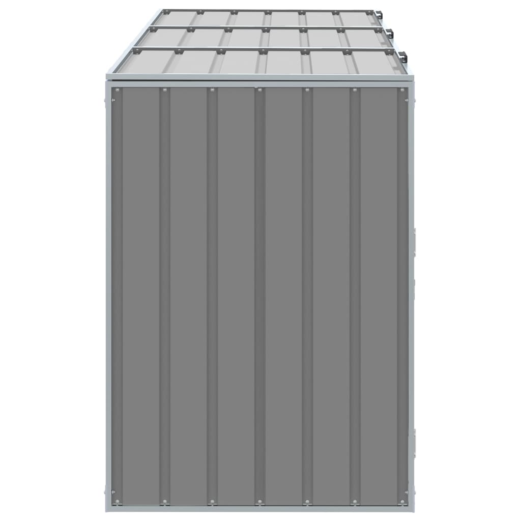 vidaXL Wheelie Bin Storage for Triple Bins Grey 216x81x115 cm Steel ...