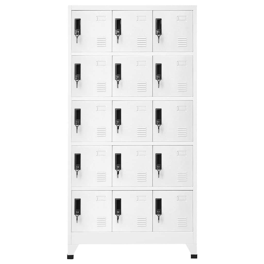 vidaXL Locker Cabinet White 90x40x180 cm Steel | vidaXL.com.au