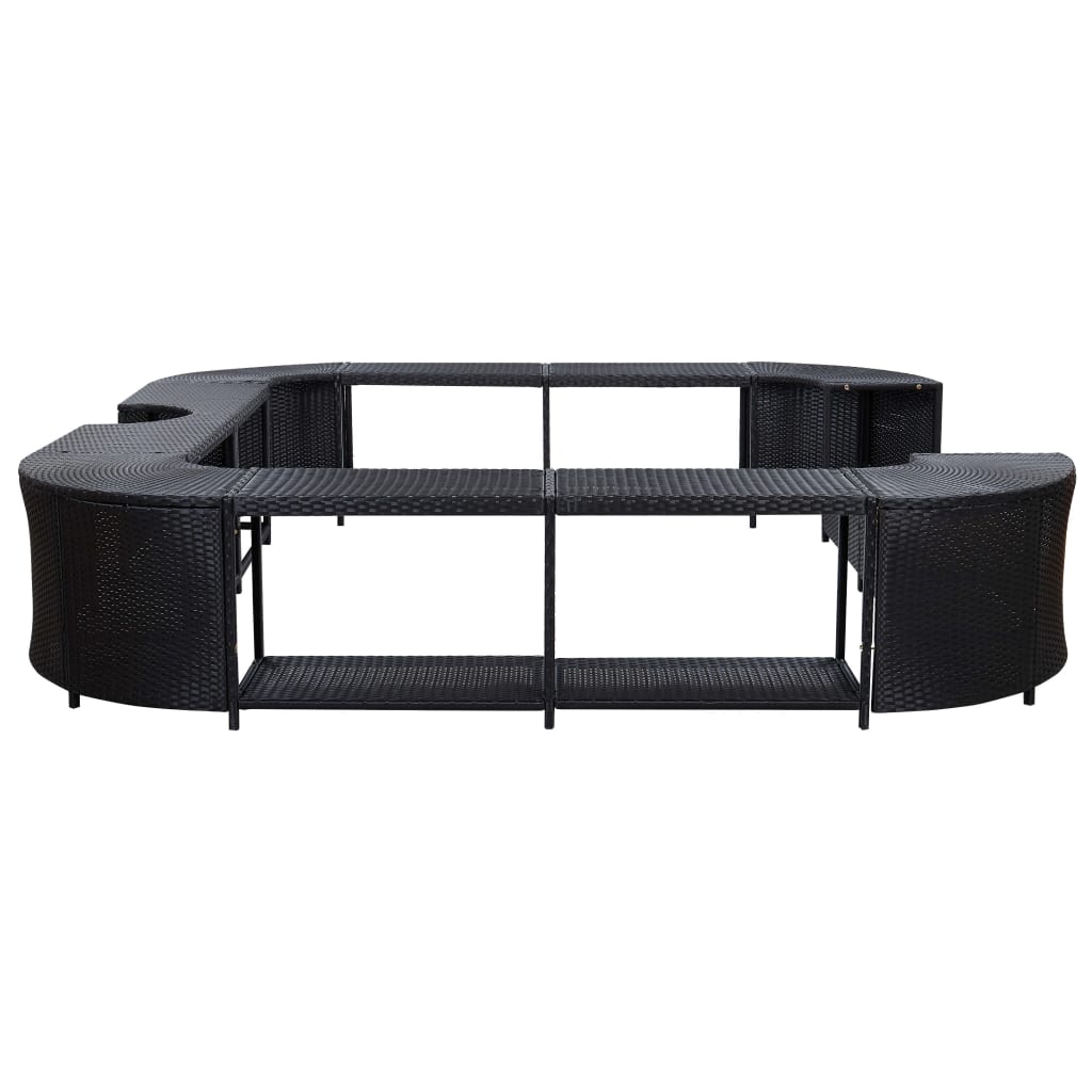 vidaXL Square Spa Surround Black 268 x 268 x 55 cm Poly Rattan | vidaXL ...