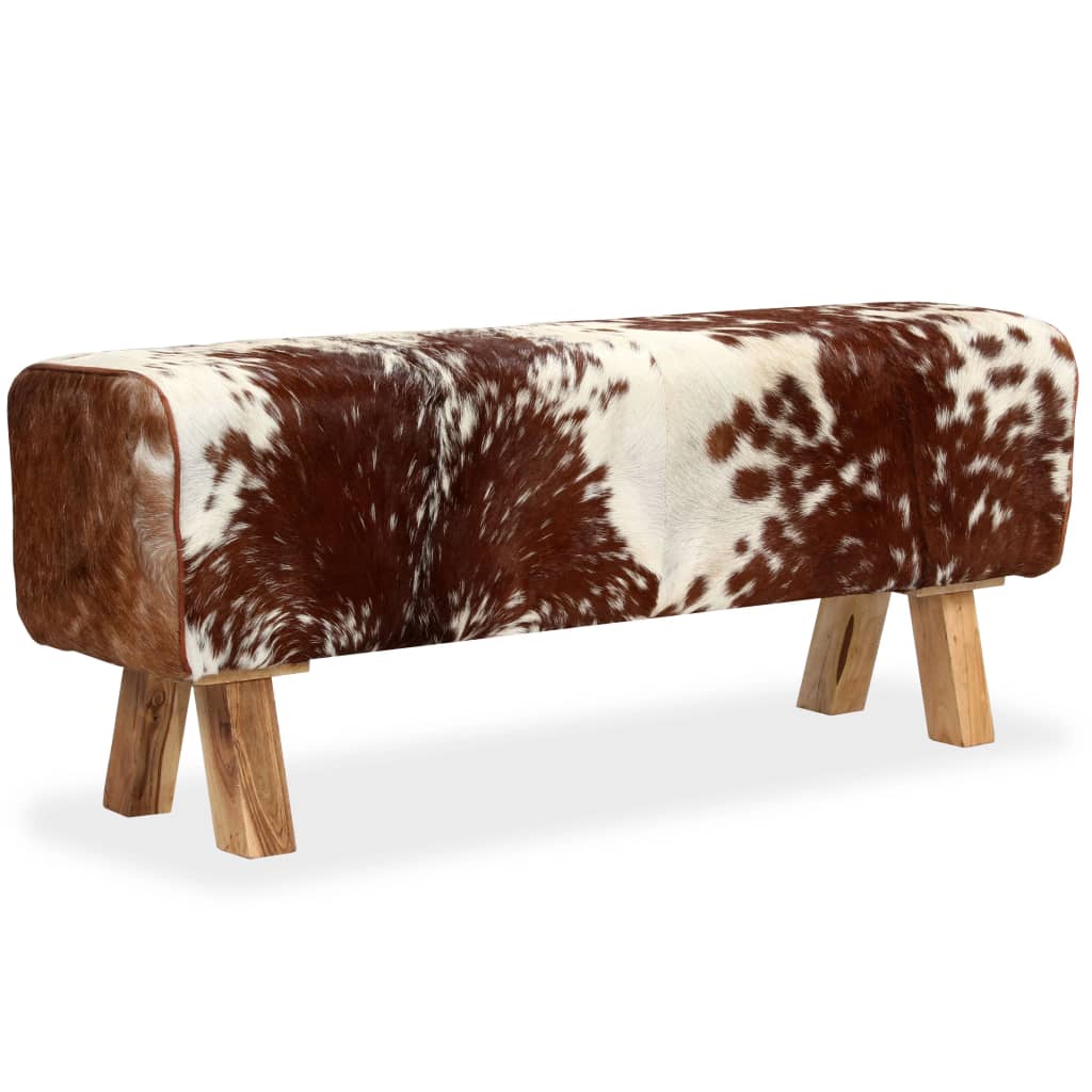 vidaXL Bench Genuine Goat Leather 120x30x45 cm | vidaXL.com.au