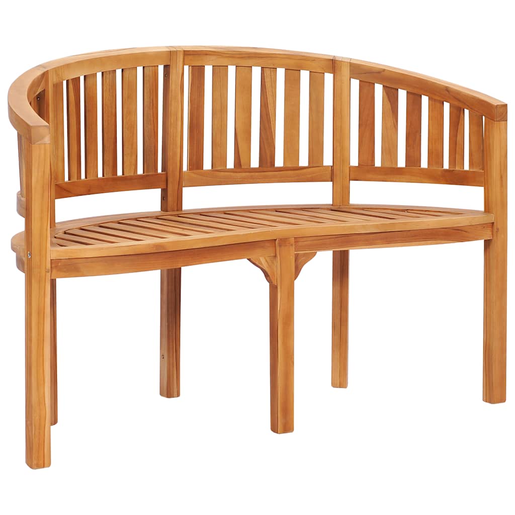 vidaXL Banana Bench 120 cm Solid Teak Wood | vidaXL.com.au