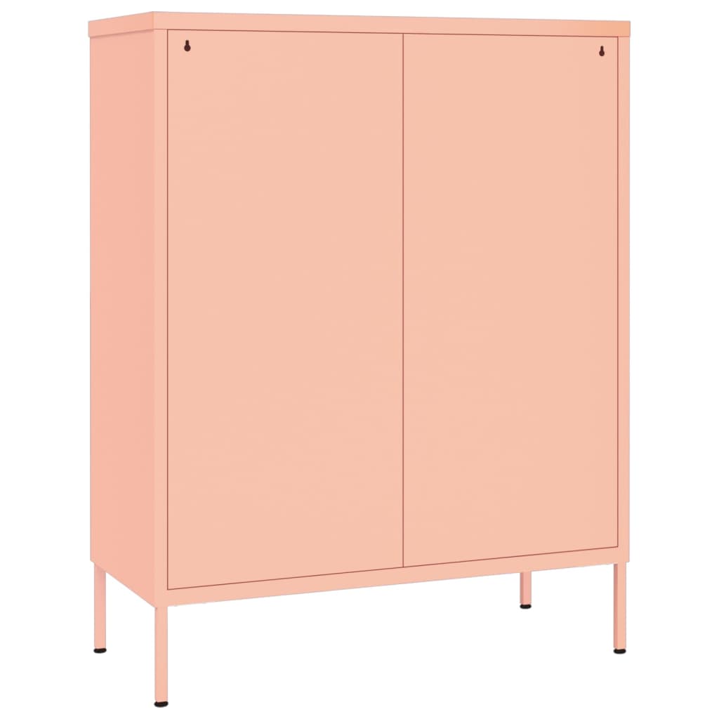 vidaXL Drawer Cabinet Pink 80x35x101.5 cm Steel | vidaXL.com.au