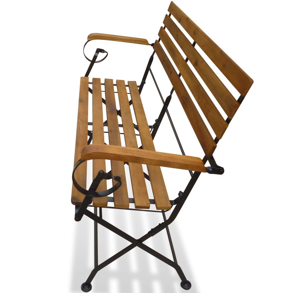 vidaXL Garden Bench | Brown | Solid Acacia wood | Medium | Collapsible ...