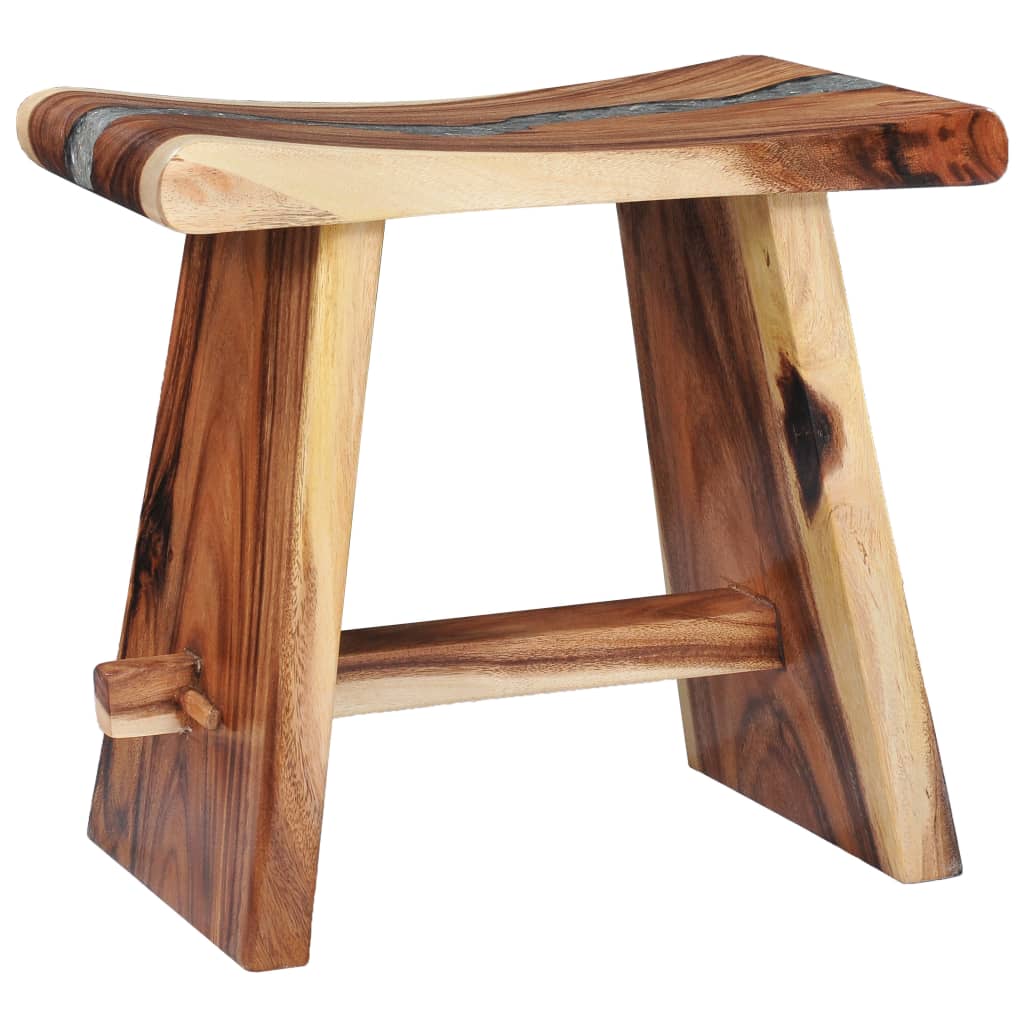 vidaXL Stool Solid Suar Wood and Polyresin | vidaXL.com.au