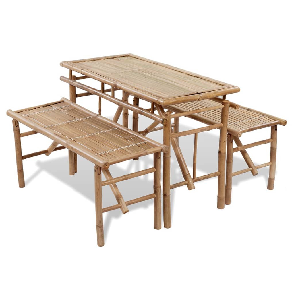 vidaXL Patio Furniture | Natural Bamboo | Bamboo | Small | Foldable ...