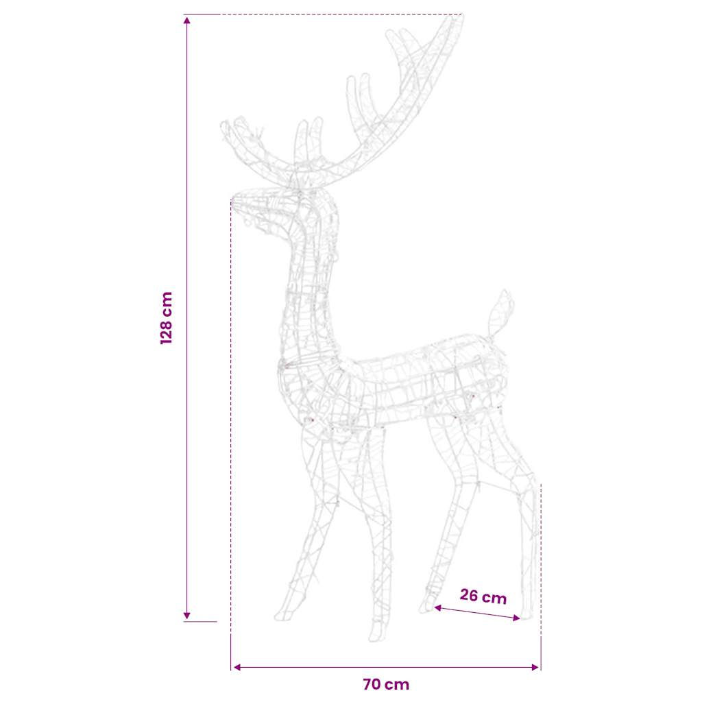 vidaXL Acrylic Reindeer Christmas Decoration 140 LEDs 120 cm Cold White ...