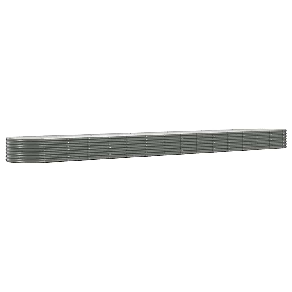 vidaXL Garden Raised Bed Powder-coated Steel 620x80x36 cm Grey | vidaXL ...