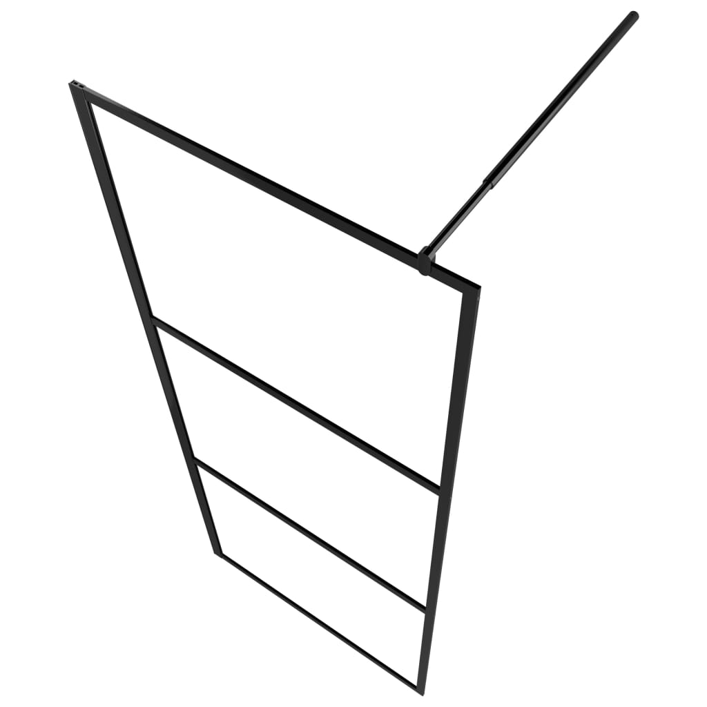 vidaXL Walk-in Shower Wall with Clear ESG Glass Black 80x195 cm ...