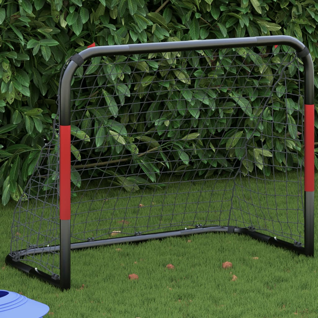 vidaXL Soccer Goal with Net Red and Black 90x48x71 cm Steel | vidaXL.com.au