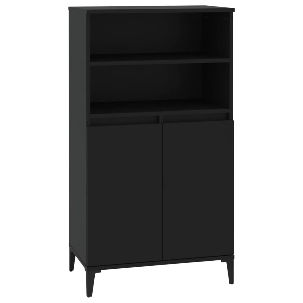 vidaXL Highboard Black 60x36x110 cm Engineered Wood | vidaXL.com.au