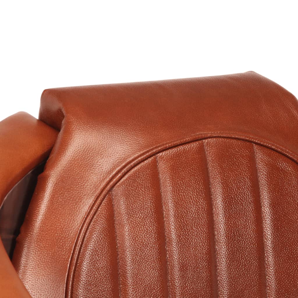 vidaXL Aviator Armchair Brown Real Leather | vidaXL.com.au