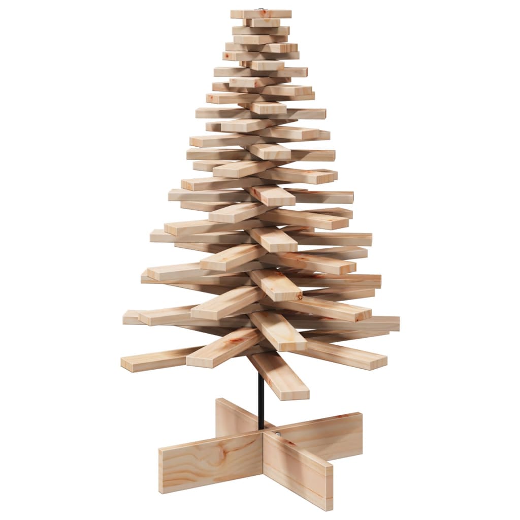 vidaXL Wooden Christmas Tree for Decoration 100 cm Solid Wood Pine ...