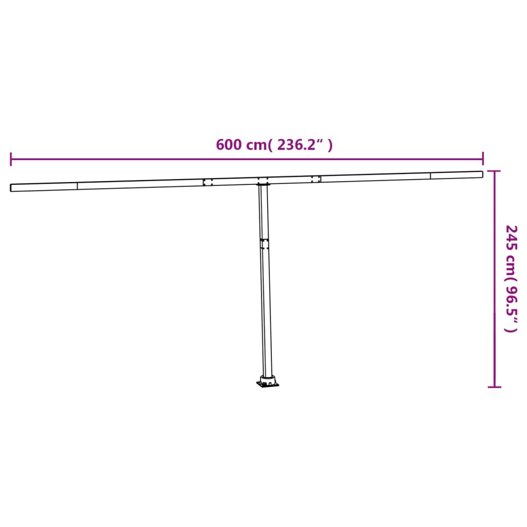 vidaXL Awning Post Set Anthracite 600x245 cm Iron | vidaXL.com.au