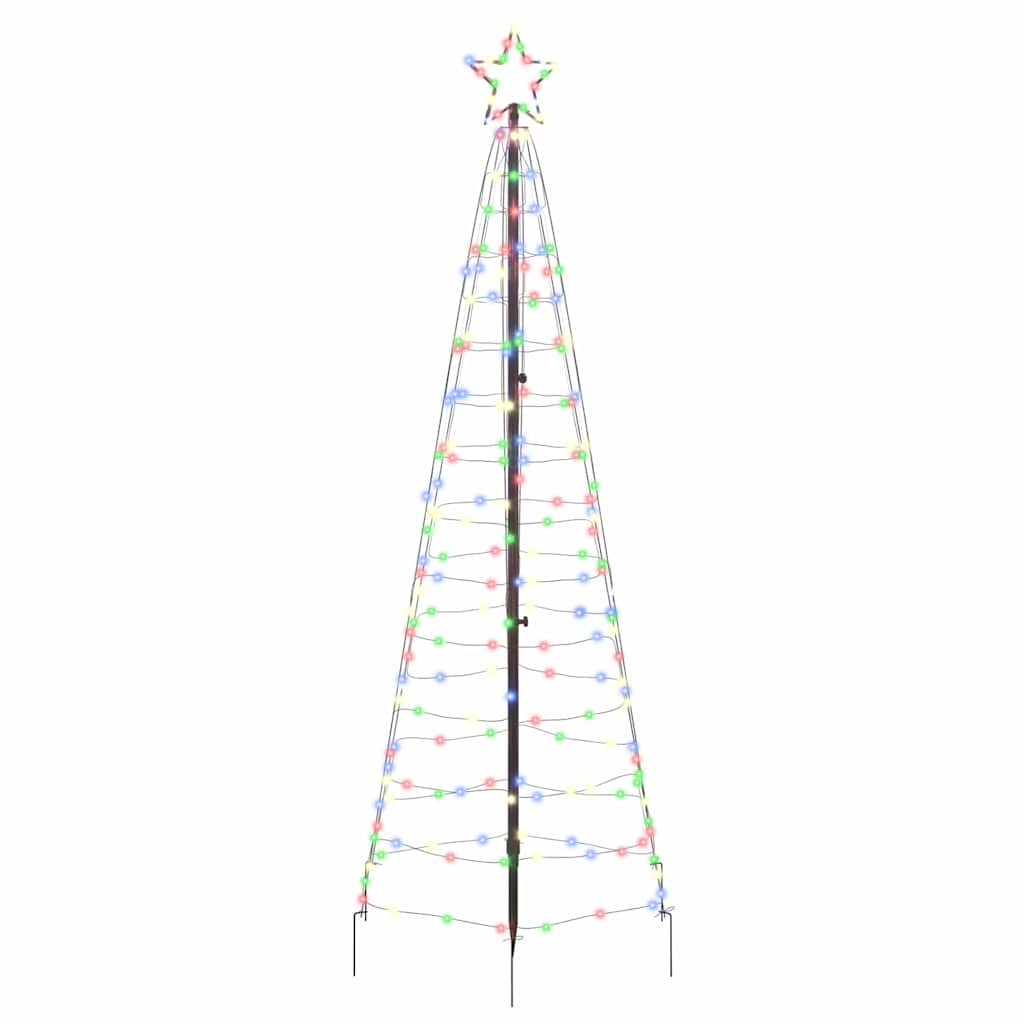 vidaXL LED Christmas Tree with Ground Spikes Multicolour 250 cm Iron ...