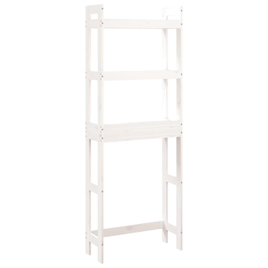 vidaXL Toilet Rack White 63x26x171 cm Solid Wood Pine | vidaXL.com.au