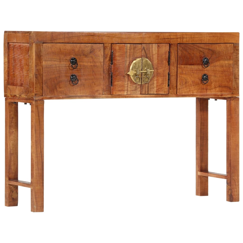 vidaXL Console Table 120x32x80 cm Solid Rough Wood Acacia | vidaXL.com.au