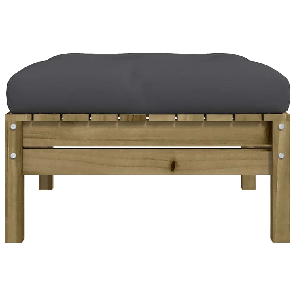 vidaXL Garden Footstools with Cushions 2 pcs Impregnated Wood Pine ...