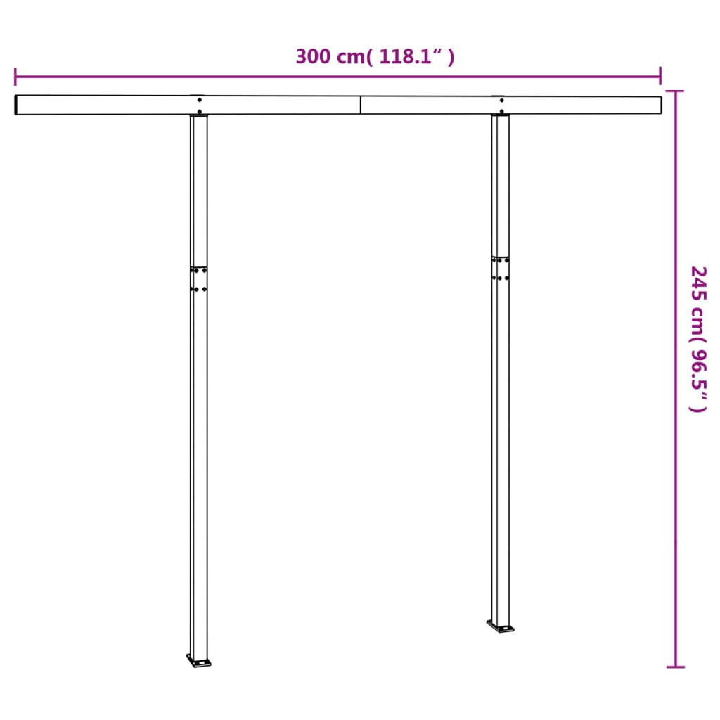vidaXL Awning Post Set White 300x245 cm Iron | vidaXL.com.au