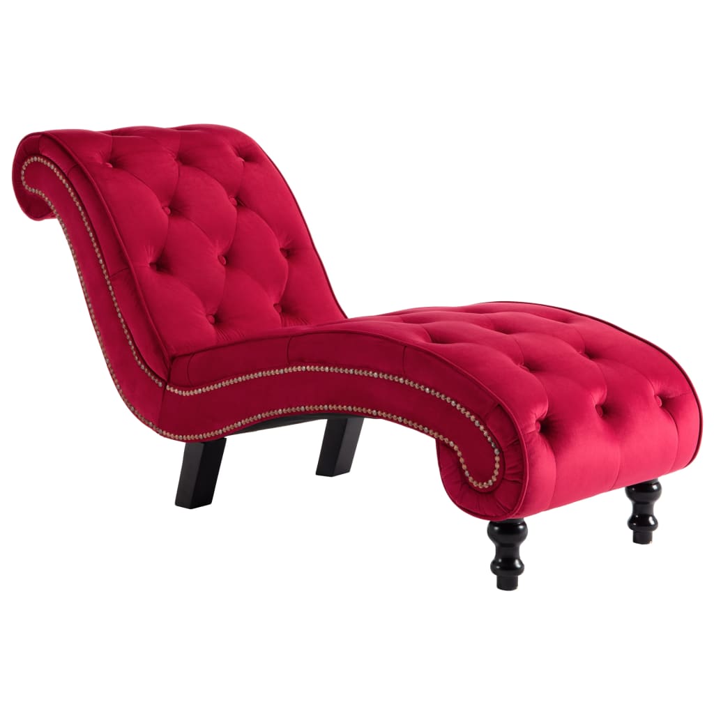 vidaXL Chaise Lounge Red Velvet | vidaXL.com.au