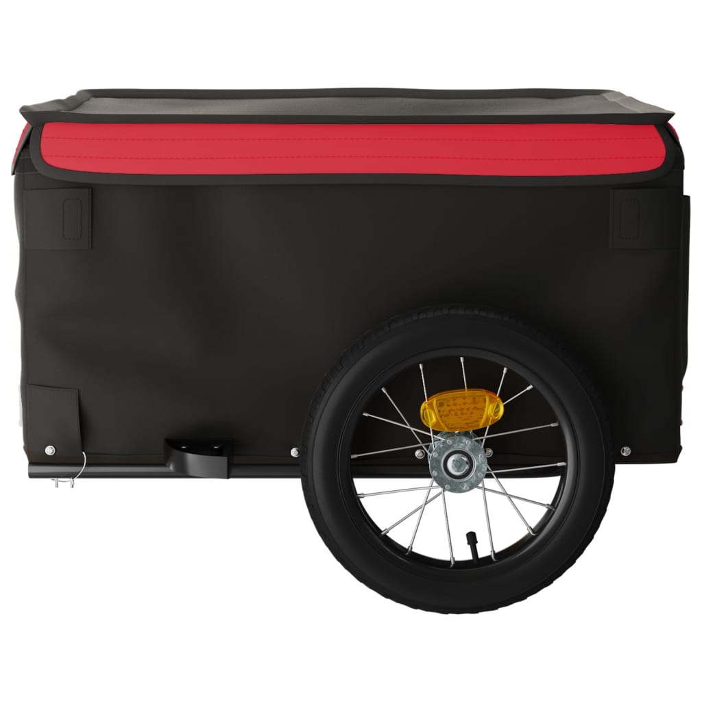 vidaXL Bike Cargo Trailer Black and Red 30 kg Iron | vidaXL.com.au