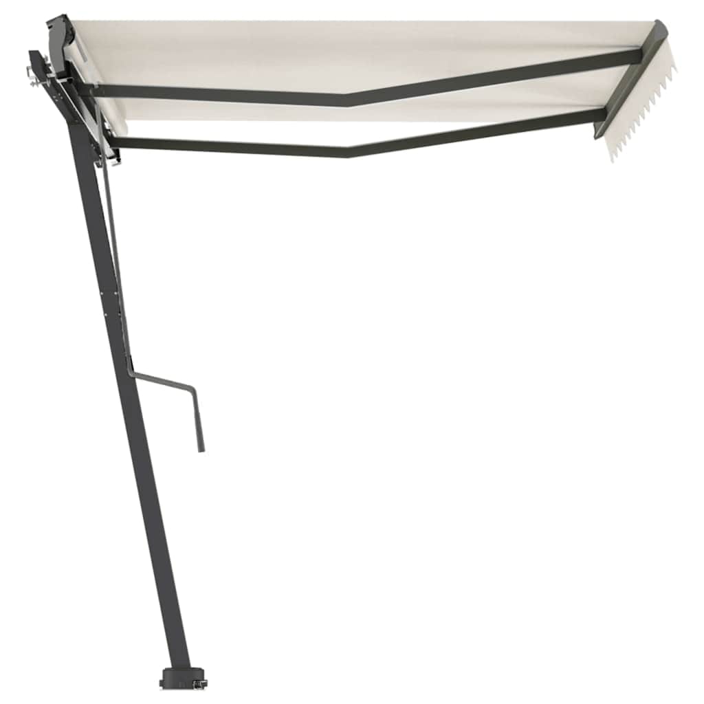 vidaXL Freestanding Manual Retractable Awning 300x250 cm Cream | vidaXL ...