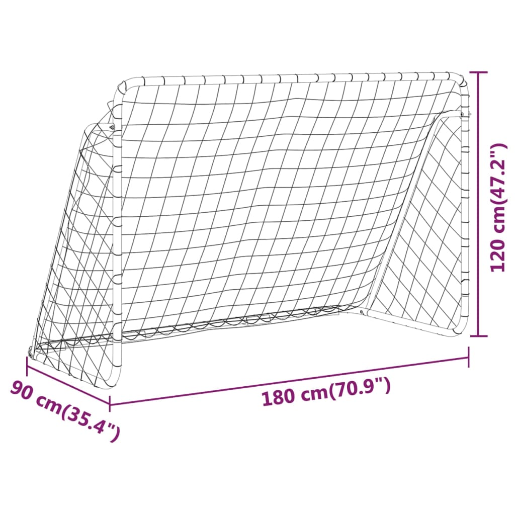 vidaXL Football Goal with Net White 180x90x120 cm Steel | vidaXL.com.au
