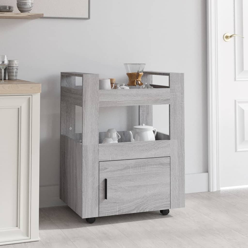 vidaXL Kitchen Trolley Grey Sonoma 60x45x80 cm Engineered Wood | vidaXL ...