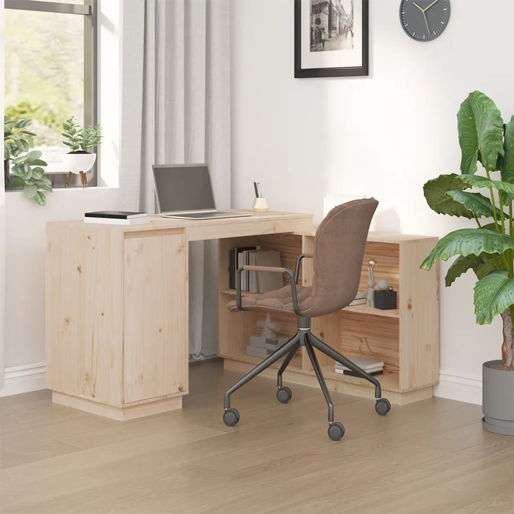 vidaXL Desk 110x50x75 cm Solid Wood Pine | vidaXL.com.au