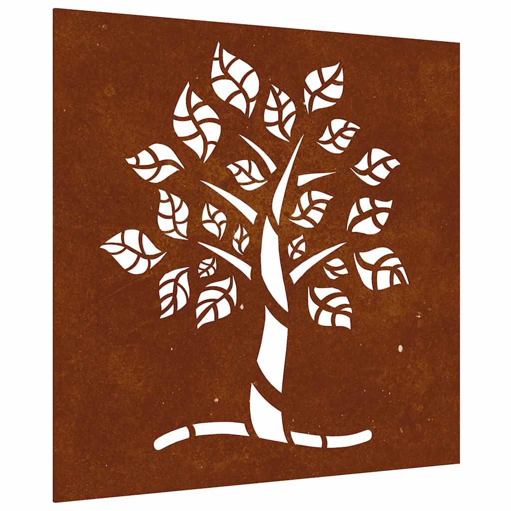 vidaXL Garden Wall Decoration 55x55 cm Corten Steel Tree Design ...
