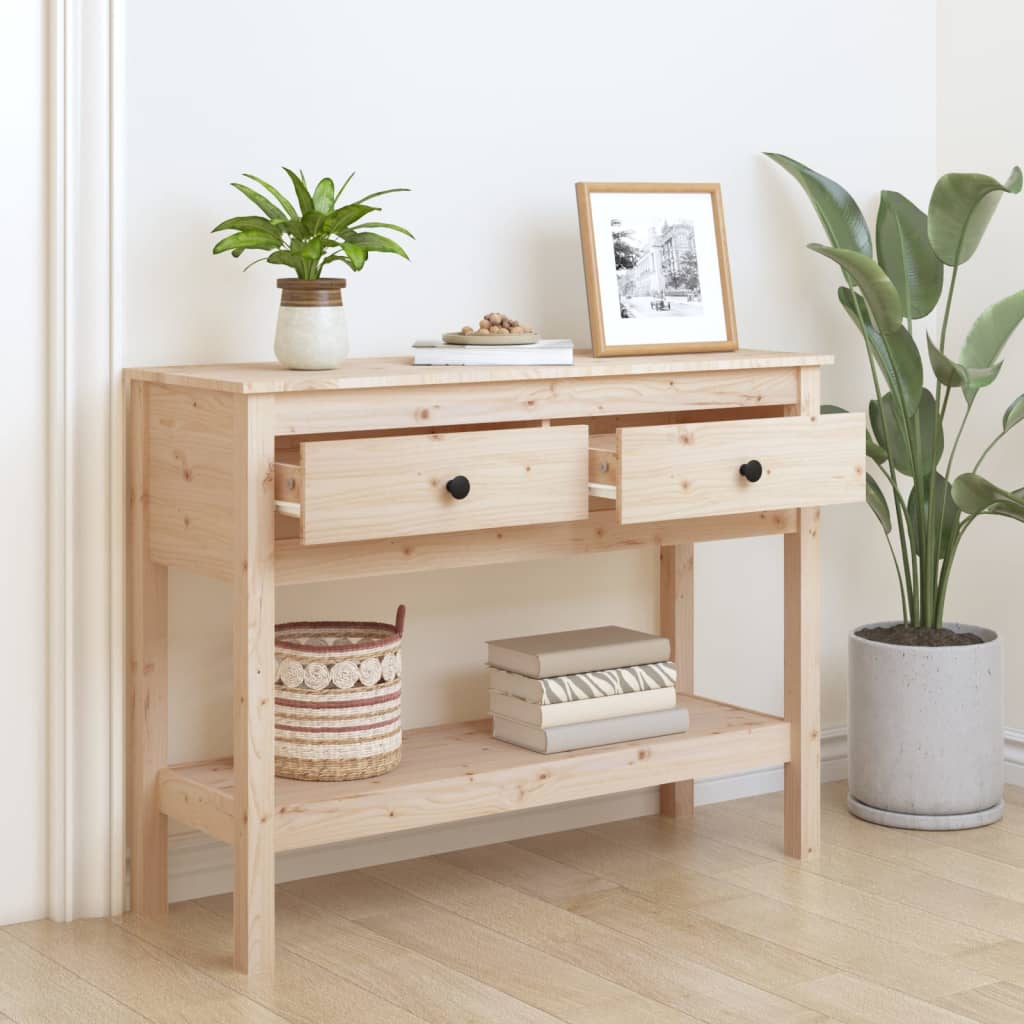vidaXL Console Table 100x35x75 cm Solid Wood Pine | vidaXL.com.au