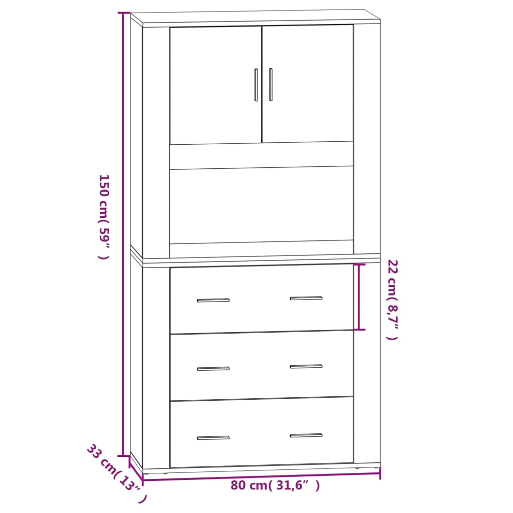 vidaXL Highboard White Engineered Wood | vidaXL.com.au