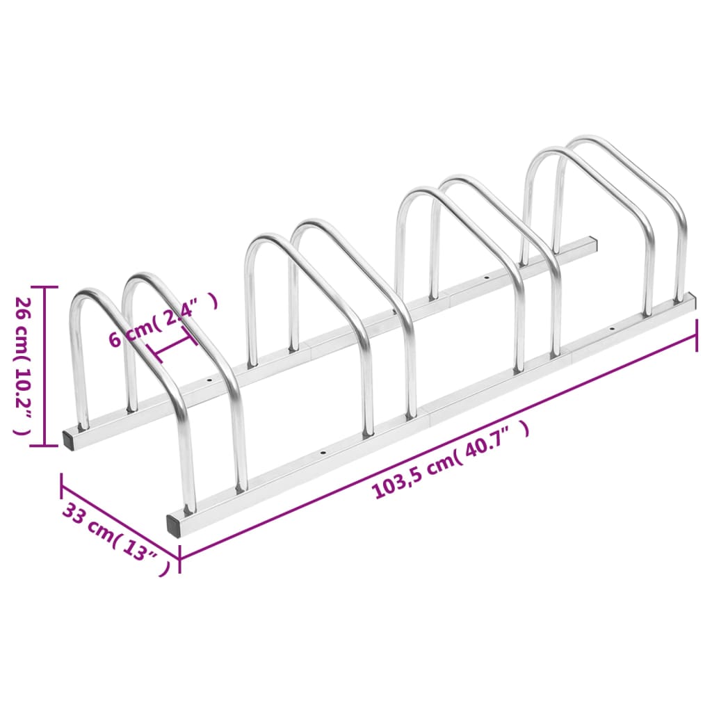 vidaXL Bike Rack for 4 Bikes Galvanised Steel | vidaXL.com.au