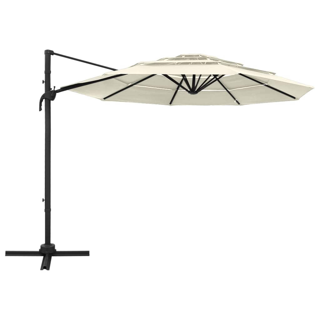 vidaXL 4-Tier Parasol with Aluminium Pole Sand 3x3 m | vidaXL.com.au