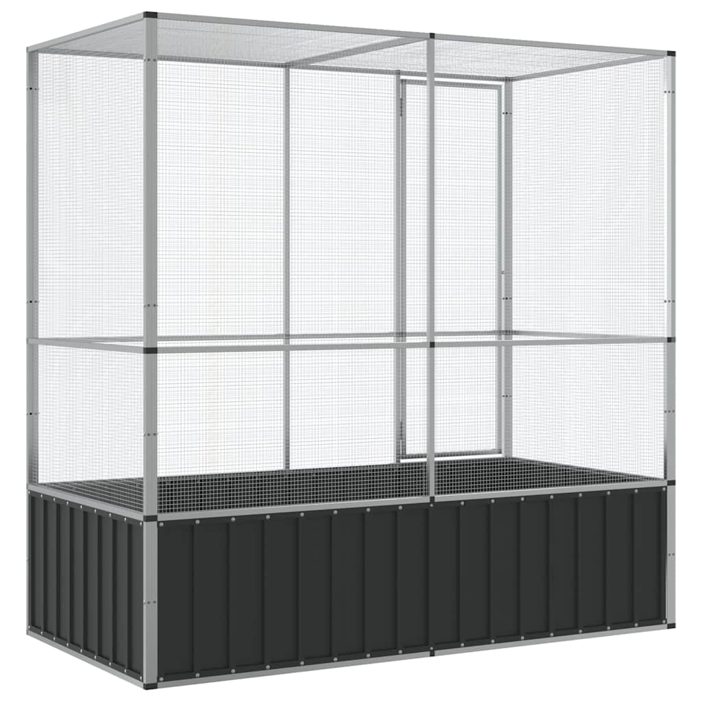 vidaXL Aviary Silver 210.5x107x212 cm Steel | vidaXL.com.au
