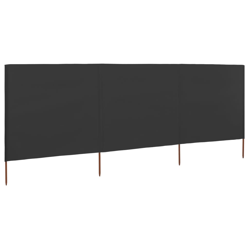 vidaXL 3-panel Wind Screen Fabric 400x120 cm Anthracite | vidaXL.com.au