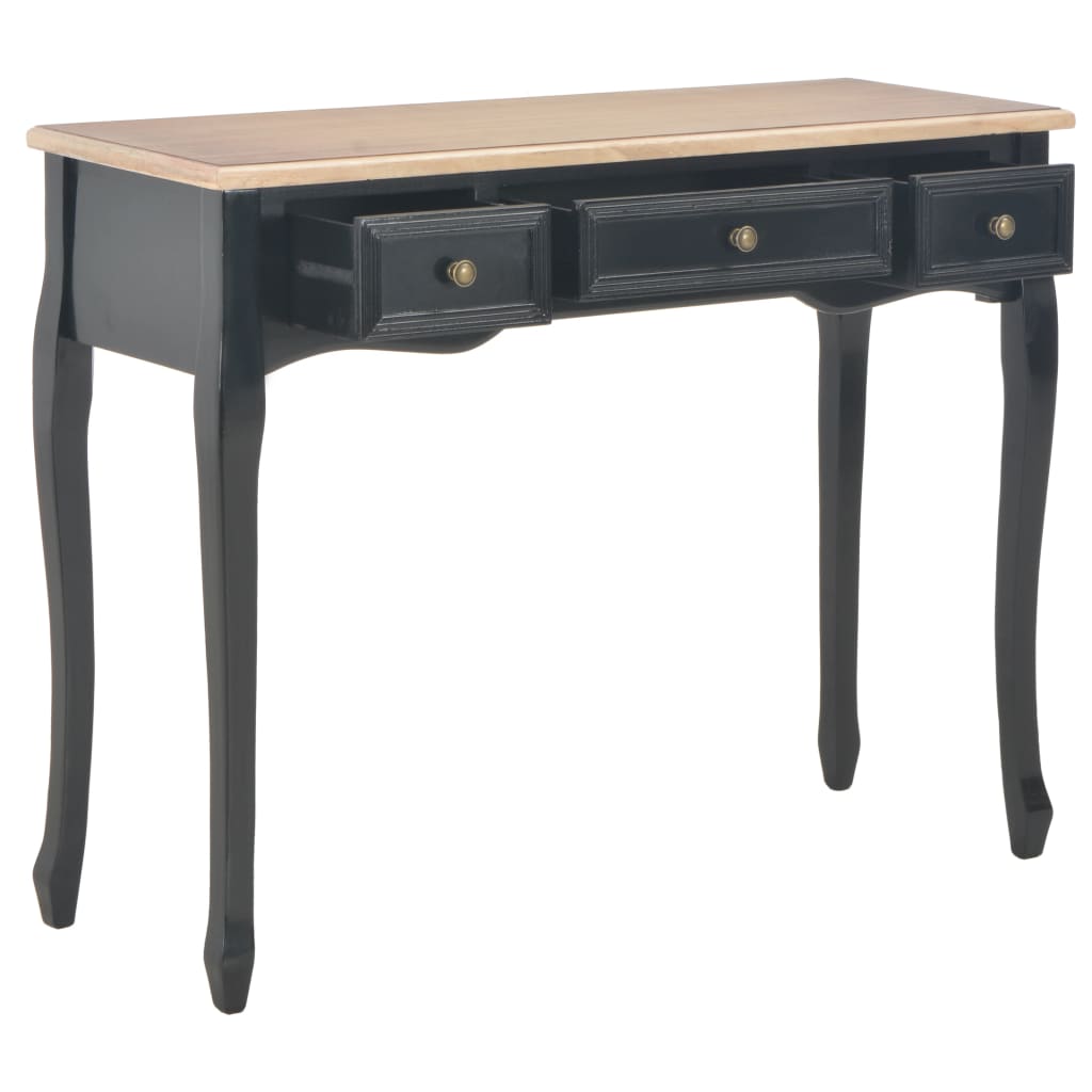 vidaXL Dressing Console Table with 3 Drawers Black | vidaXL.com.au