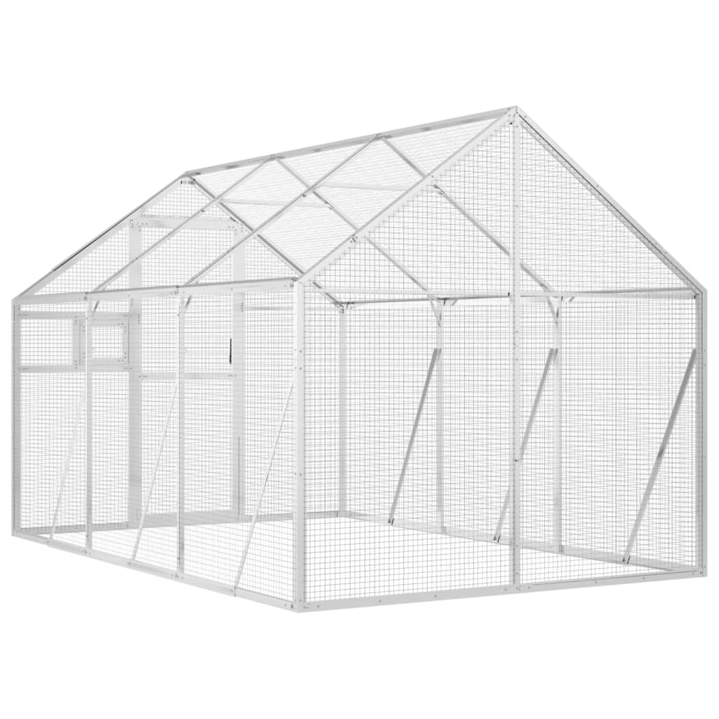 vidaXL Aviary Silver 1.79x3x1.85 m Aluminium | vidaXL.com.au