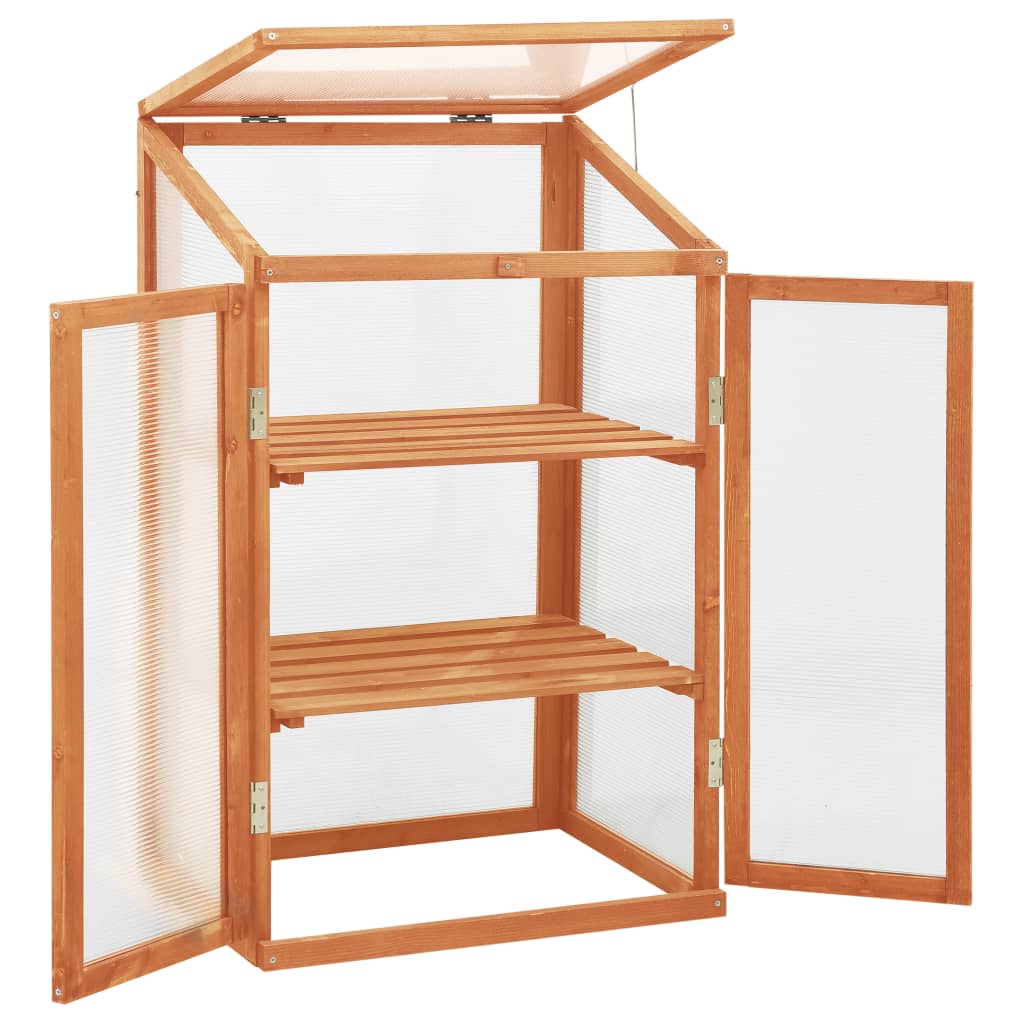 vidaXL Greenhouse 60x45x100 cm Firwood | vidaXL.com.au