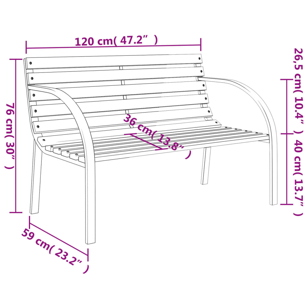 vidaXL Garden Bench 120 cm Grey Wood | vidaXL.com.au
