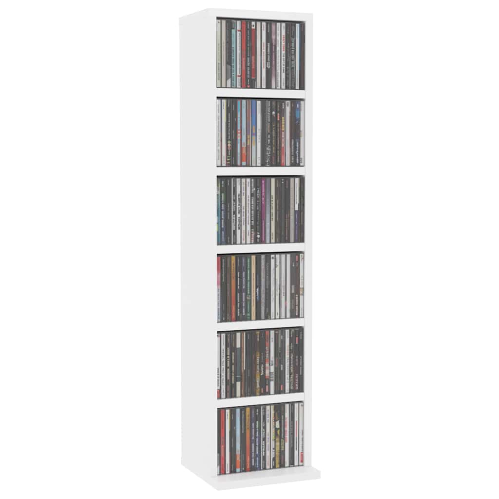 vidaXL CD Cabinet White 21x20x88 cm Engineered Wood | vidaXL.com.au