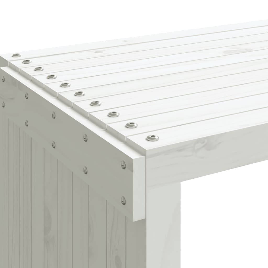 vidaXL Garden Bench Extendable White 212.5x40.5x45 cm Solid Wood Pine ...