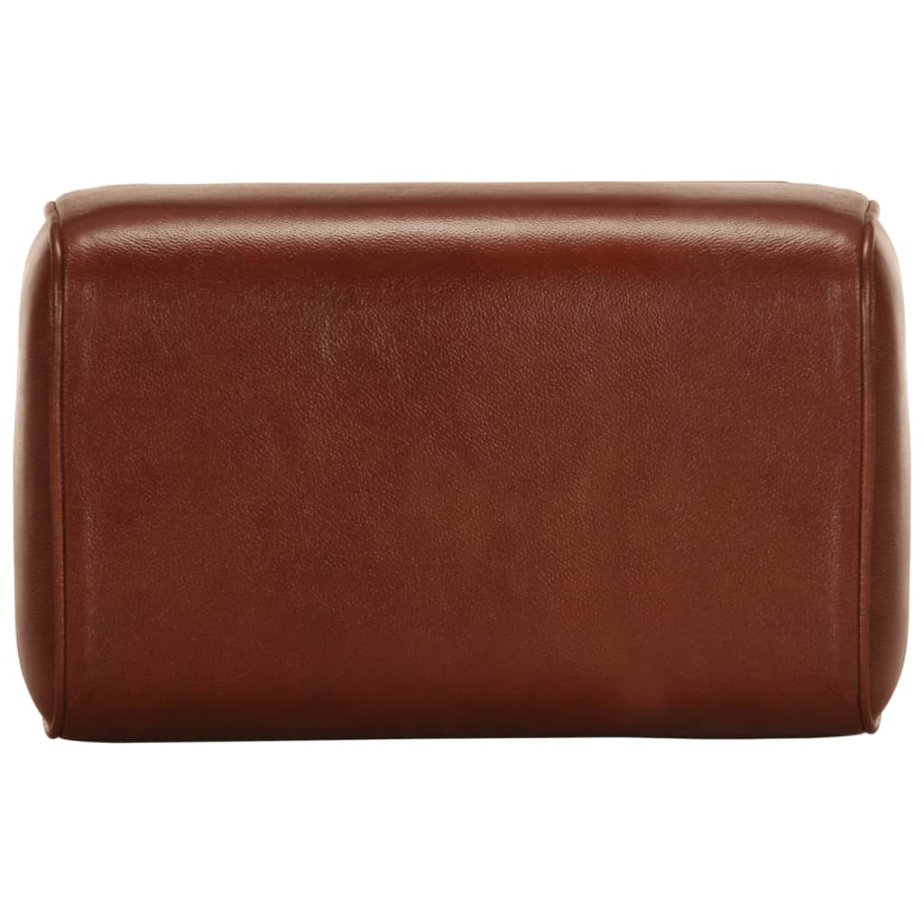 vidaXL Gym Bok Bench 38 cm Brown Real Leather and Solid Mango Wood ...