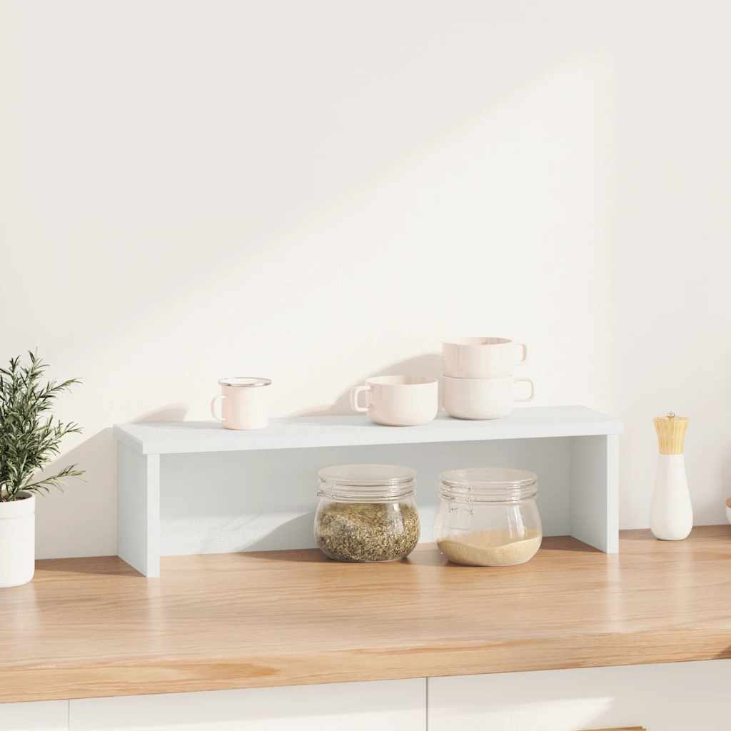 vidaXL Kitchen Rack Stackable White 60x15x16 cm Engineered Wood ...