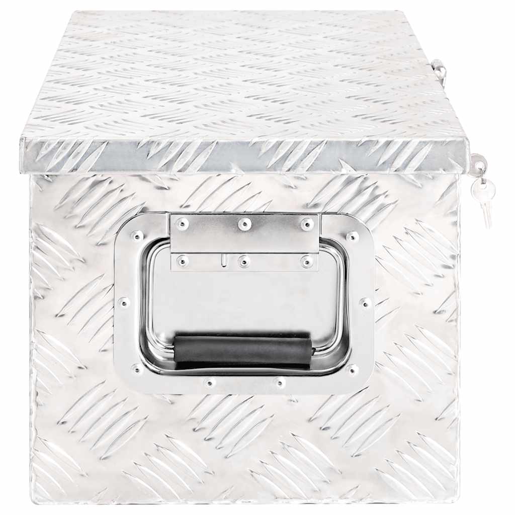 vidaXL Storage Box Silver 70x31x27 cm Aluminium | vidaXL.com.au