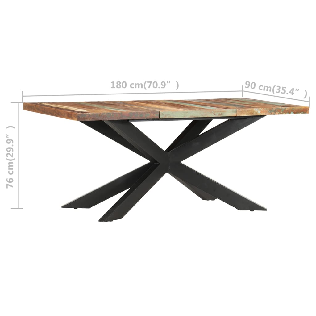 vidaXL Dining Table 180x90x76 cm Solid Reclaimed Wood | vidaXL.com.au
